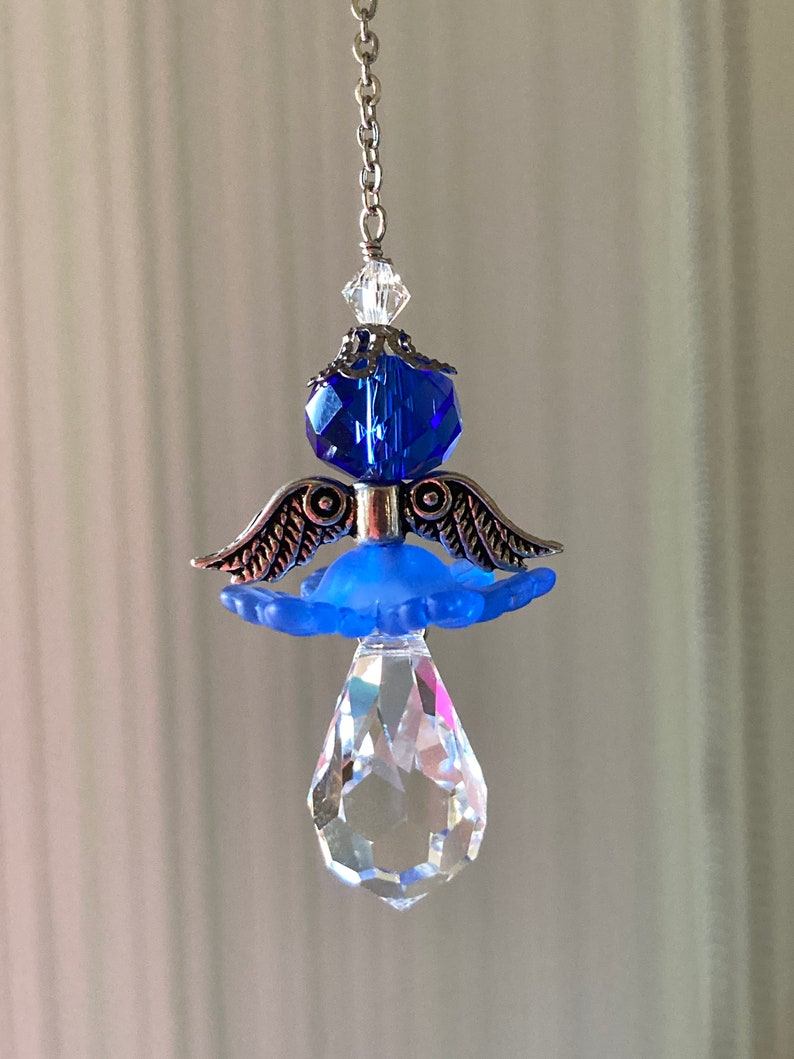 Small Teardrop Angel Prism Winged Angel Pendant Cobalt Blue - Etsy