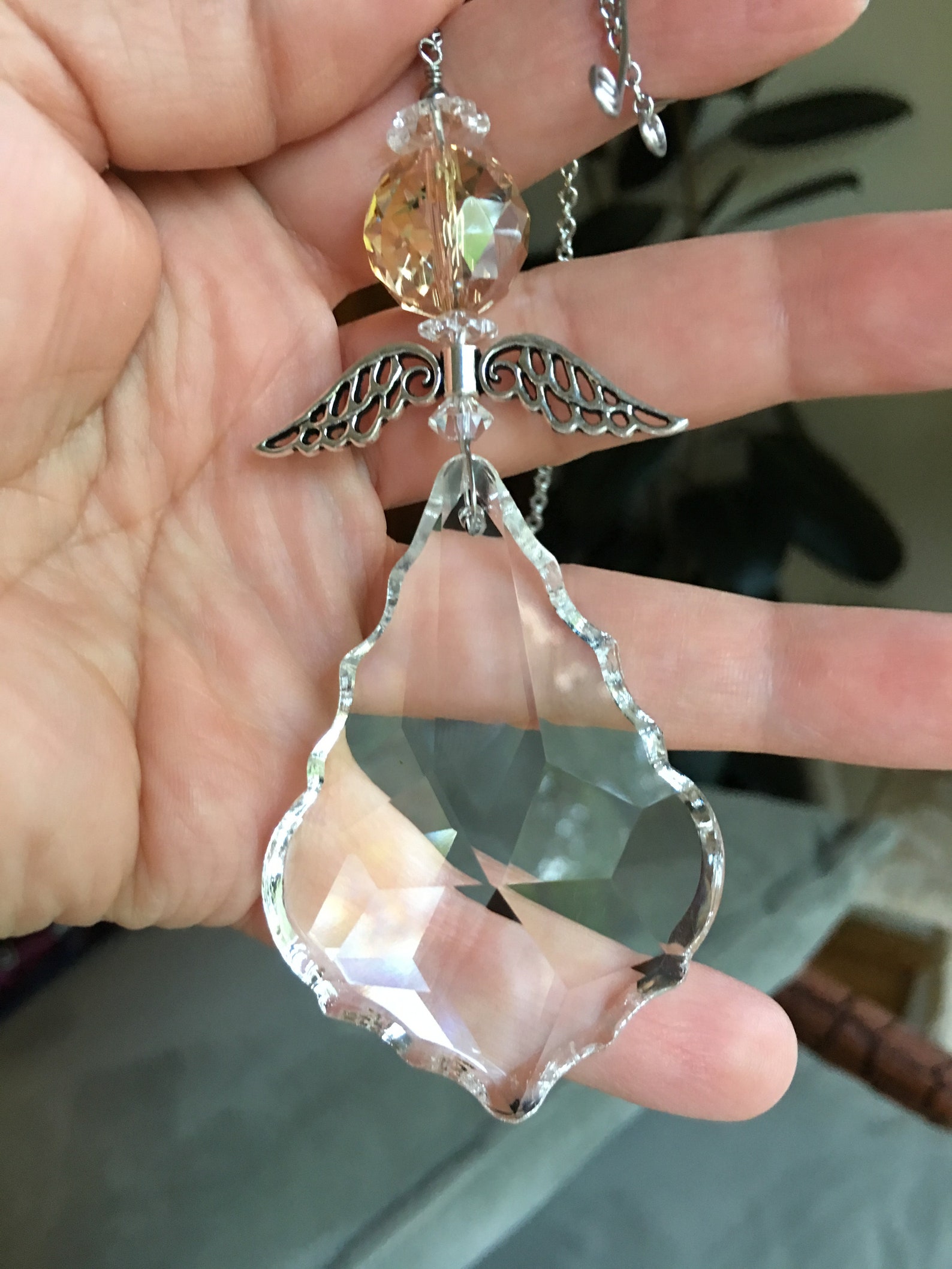 Sun Catcher Crystal Prism Teardrop Angel Prism Windows Sun | Etsy