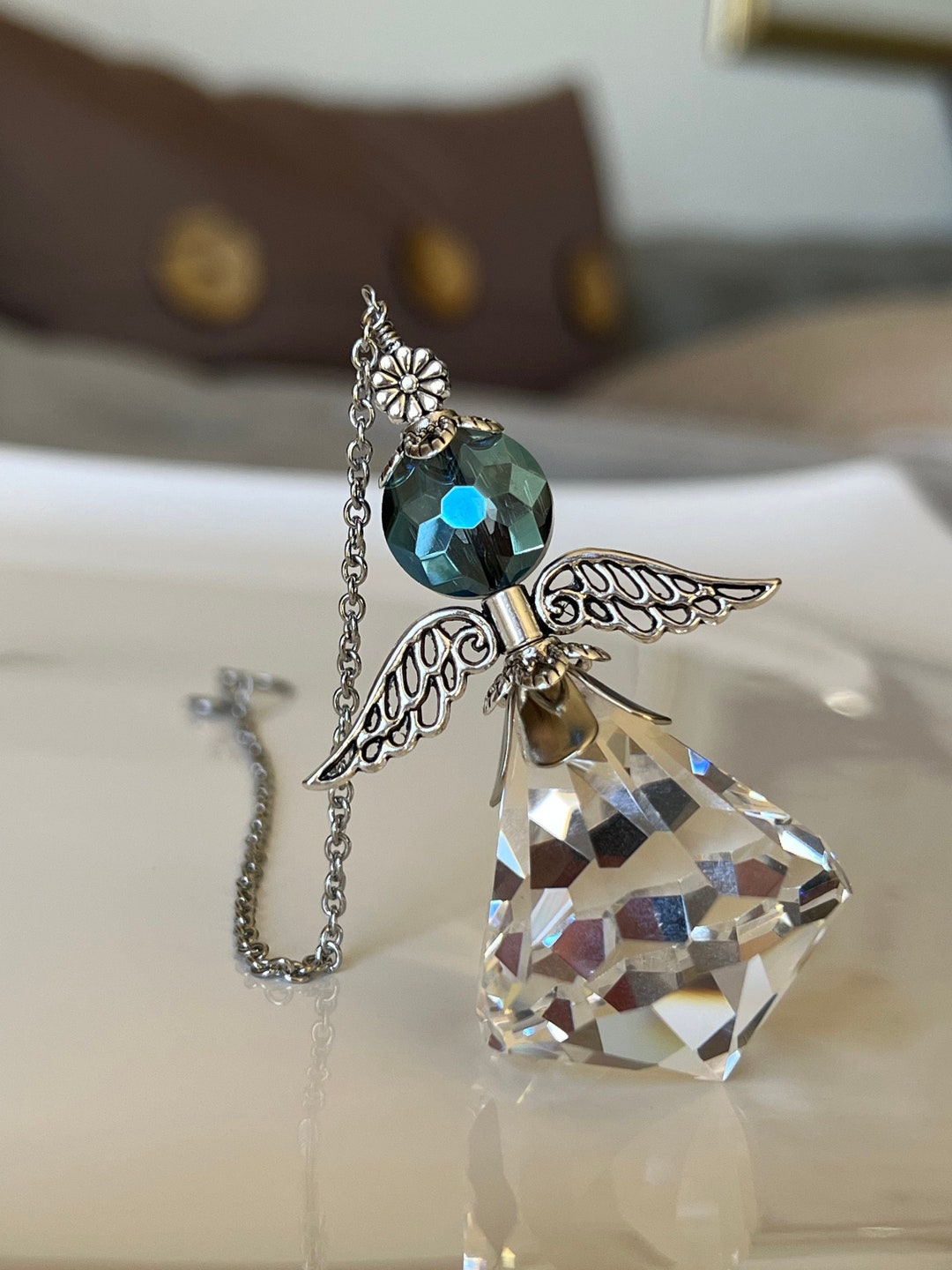 Prism Angel Pendant, Guardian Angel, Angel Wing, Glass Angel Ornament ...