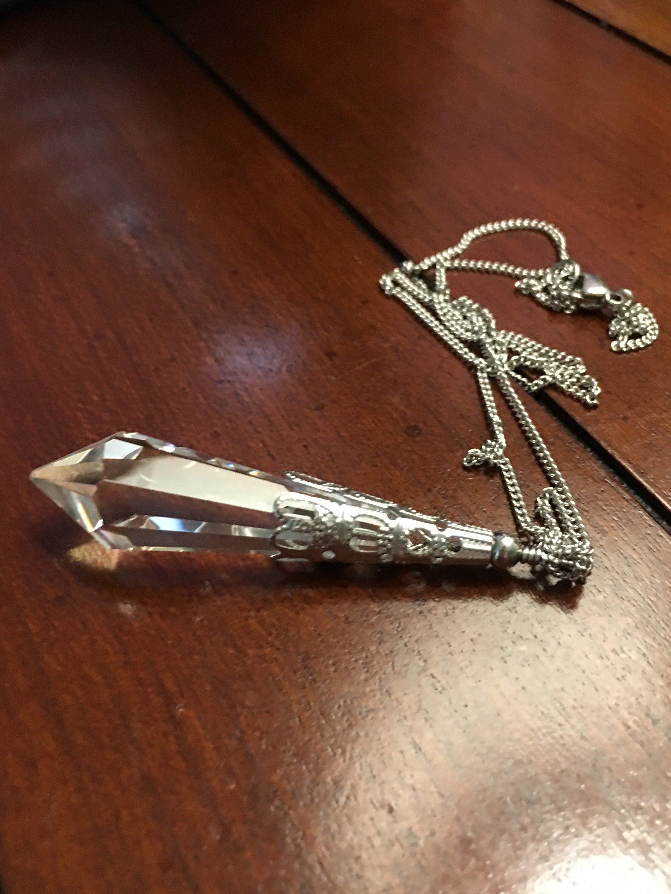 Crystal Clear Icicle Prism Pendulum Necklace Icicle Pendant Crystal ...