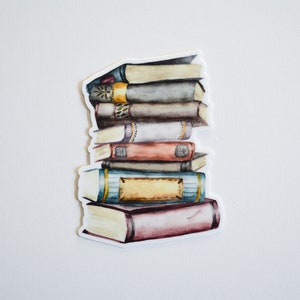 Book Stack Sticker | Vintage | Vinyl | Die Cut | Waterproof | Book Club ...