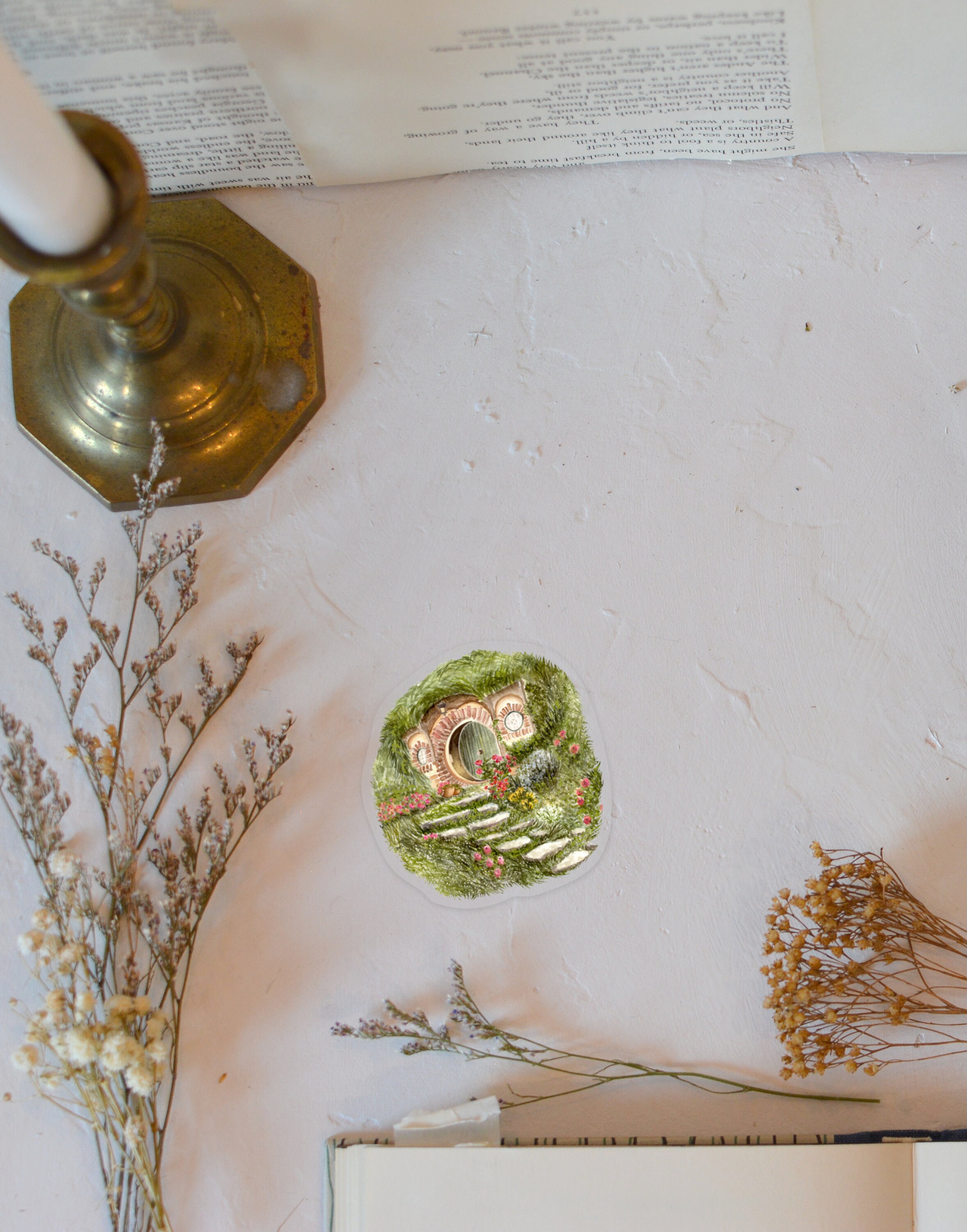 CLEAR Hobbit Hole Vinyl Sticker Hand Painted Waterproof - Etsy