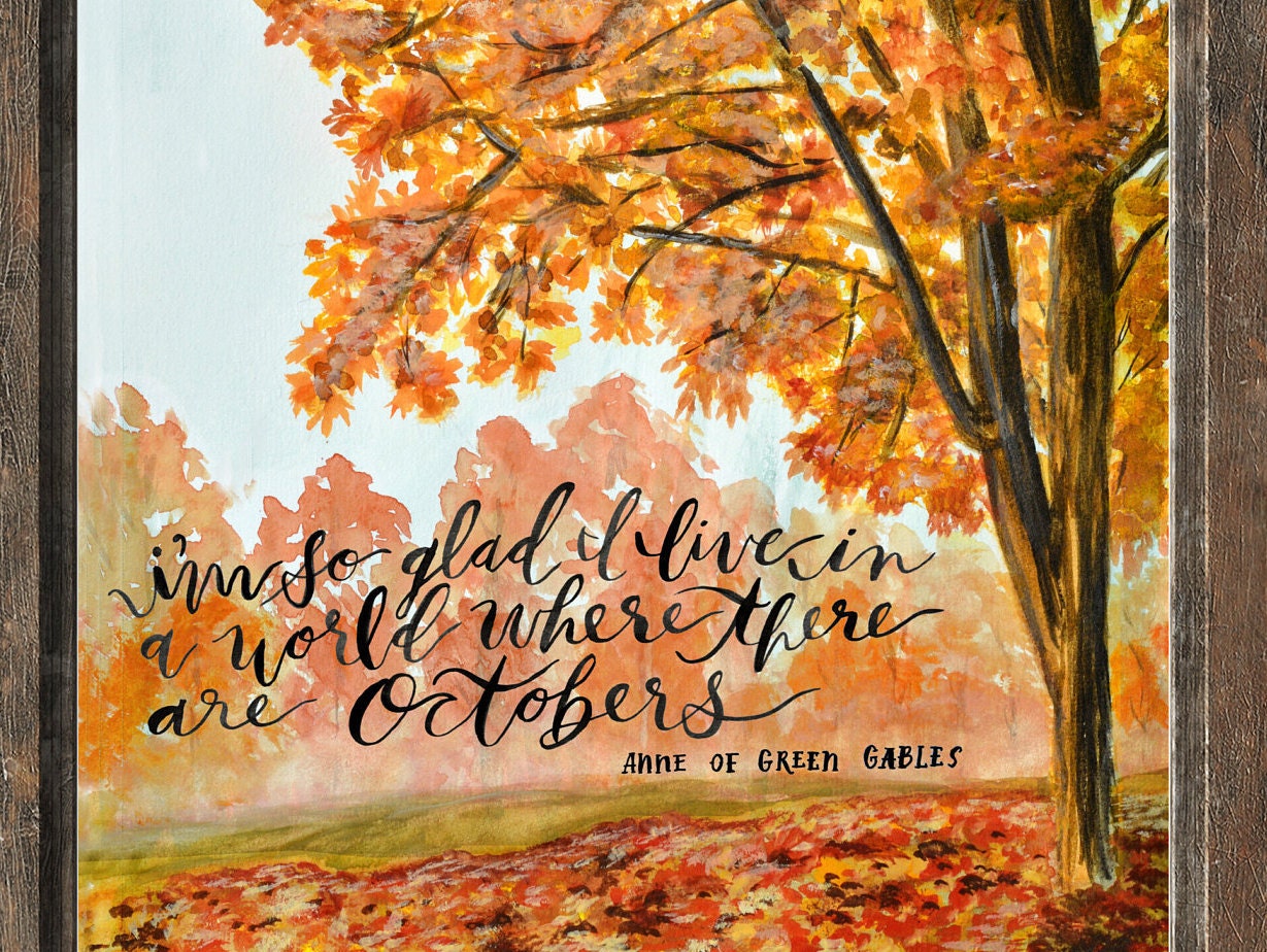 Anne of Green Gables / World of Octobers / Leaves Art Print / - Etsy