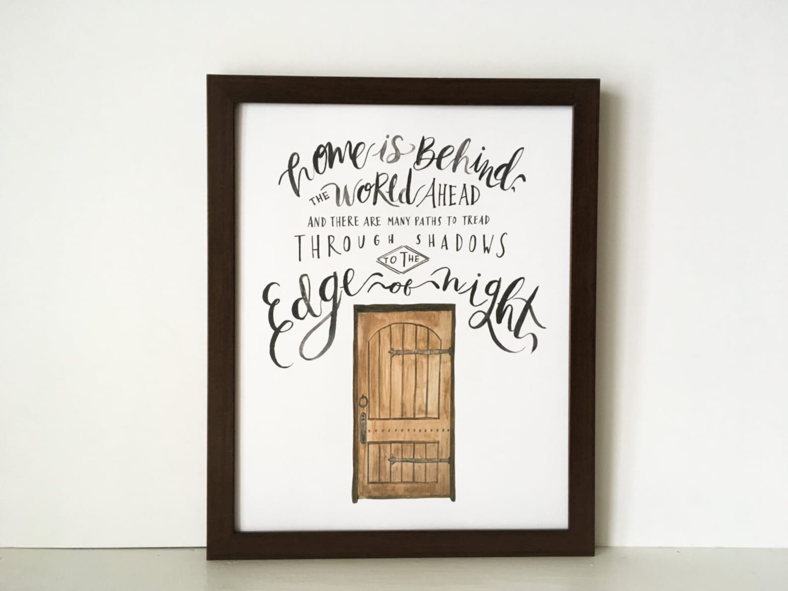 Home is Behind the World Ahead // Hand Lettered / 8 X 10 / - Etsy
