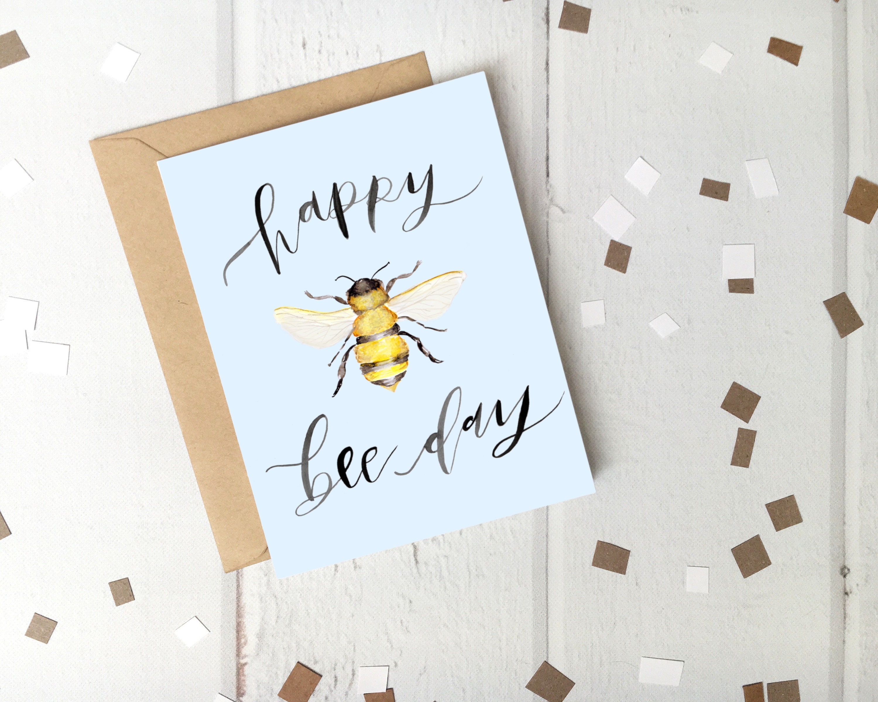 Bee Birthday Card / Happy Bee Day / Gift / Nature / Whimsical | Etsy