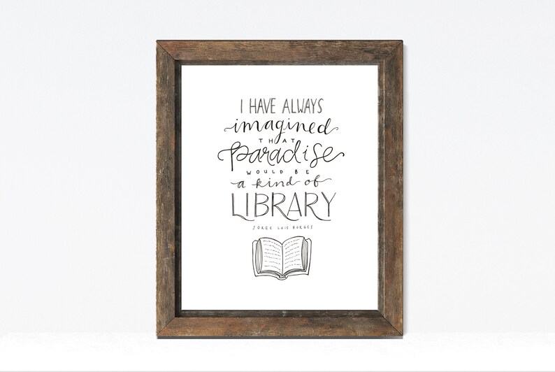 Book Wall Art // Library Paradise 8 X 10 Print / Bookish / | Etsy