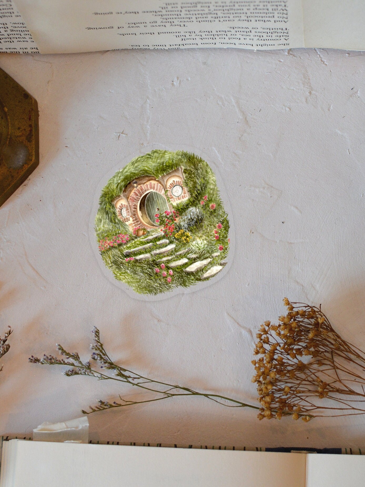 CLEAR Hobbit Hole Vinyl Sticker Hand Painted Waterproof - Etsy