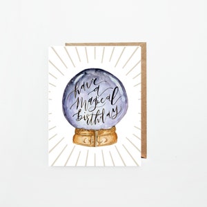 Crystal Ball Birthday Card: Hand-painted Magical Design - Etsy