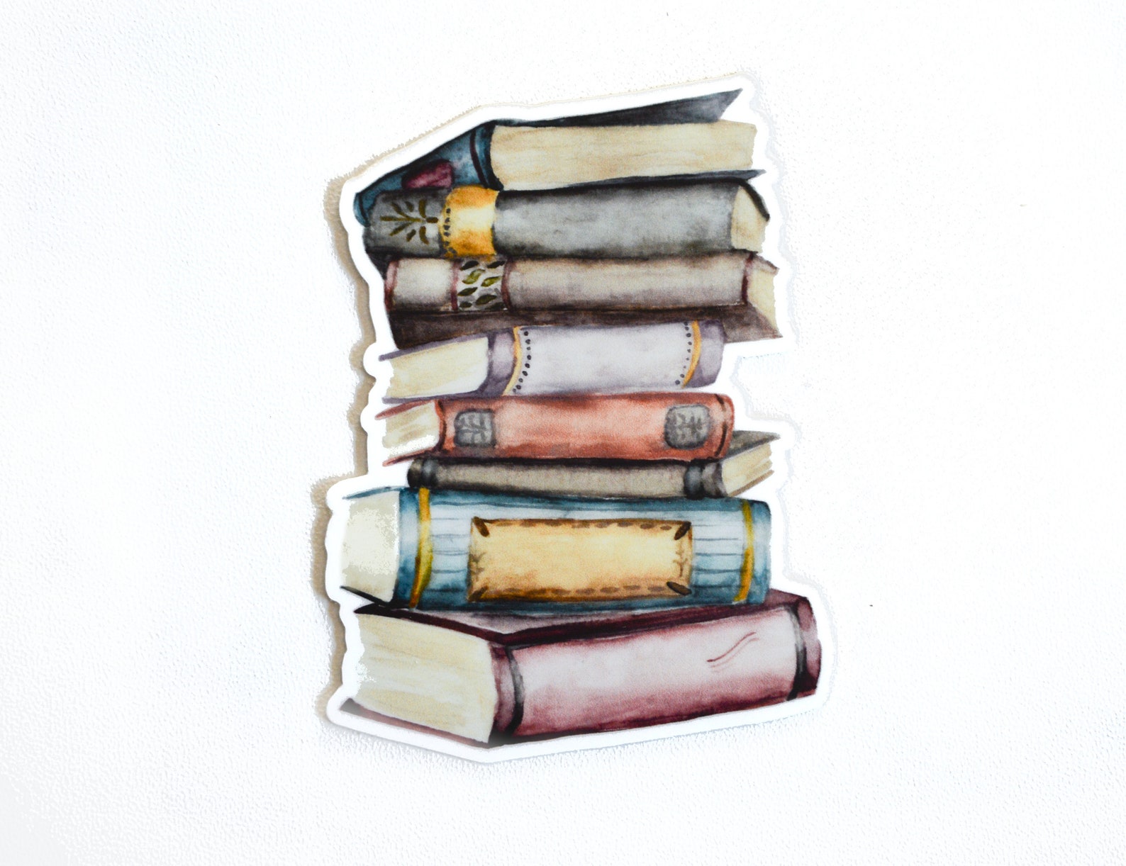 Book Stack Sticker Vintage Vinyl Die Cut Waterproof - Etsy