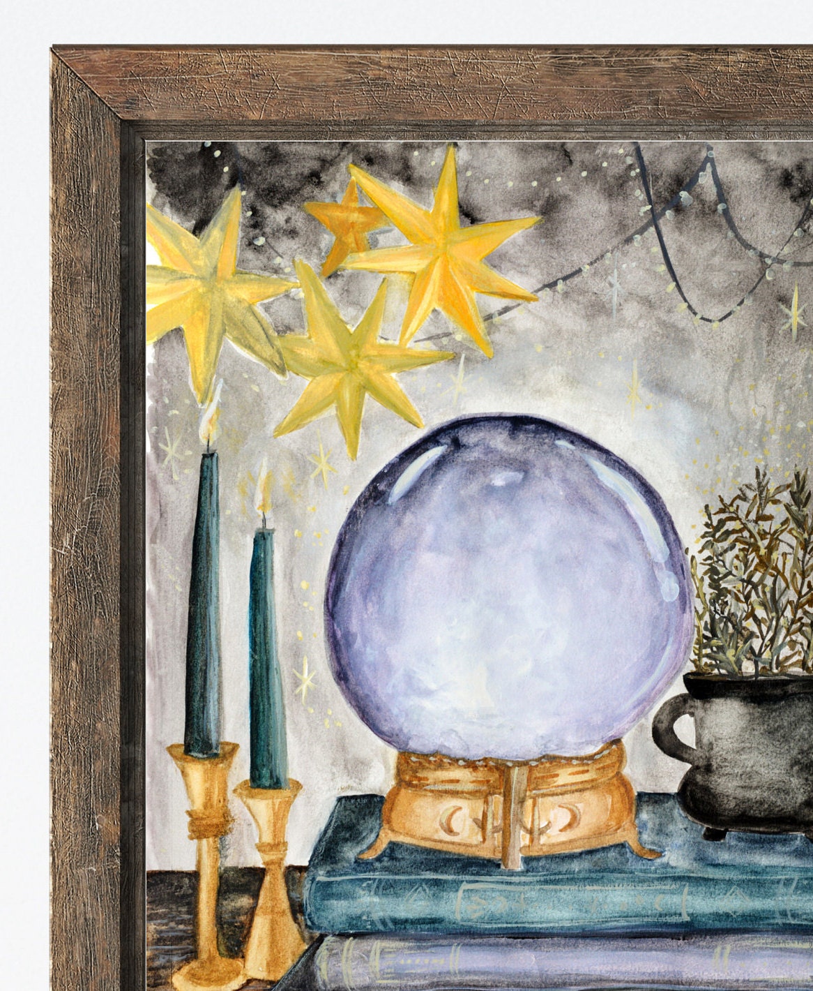 Crystal Ball Print / Psychic Halloween Art Print / Autumn | Etsy