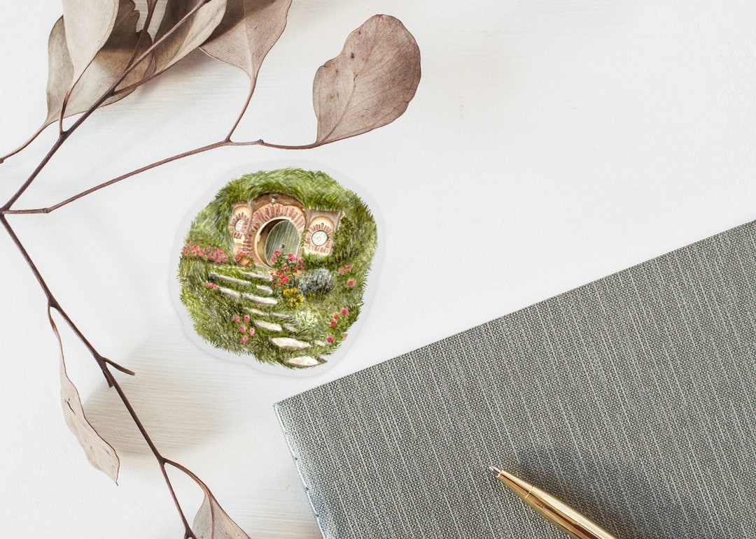 CLEAR Hobbit Hole Vinyl Sticker | Hand Painted | Waterproof | Book ...
