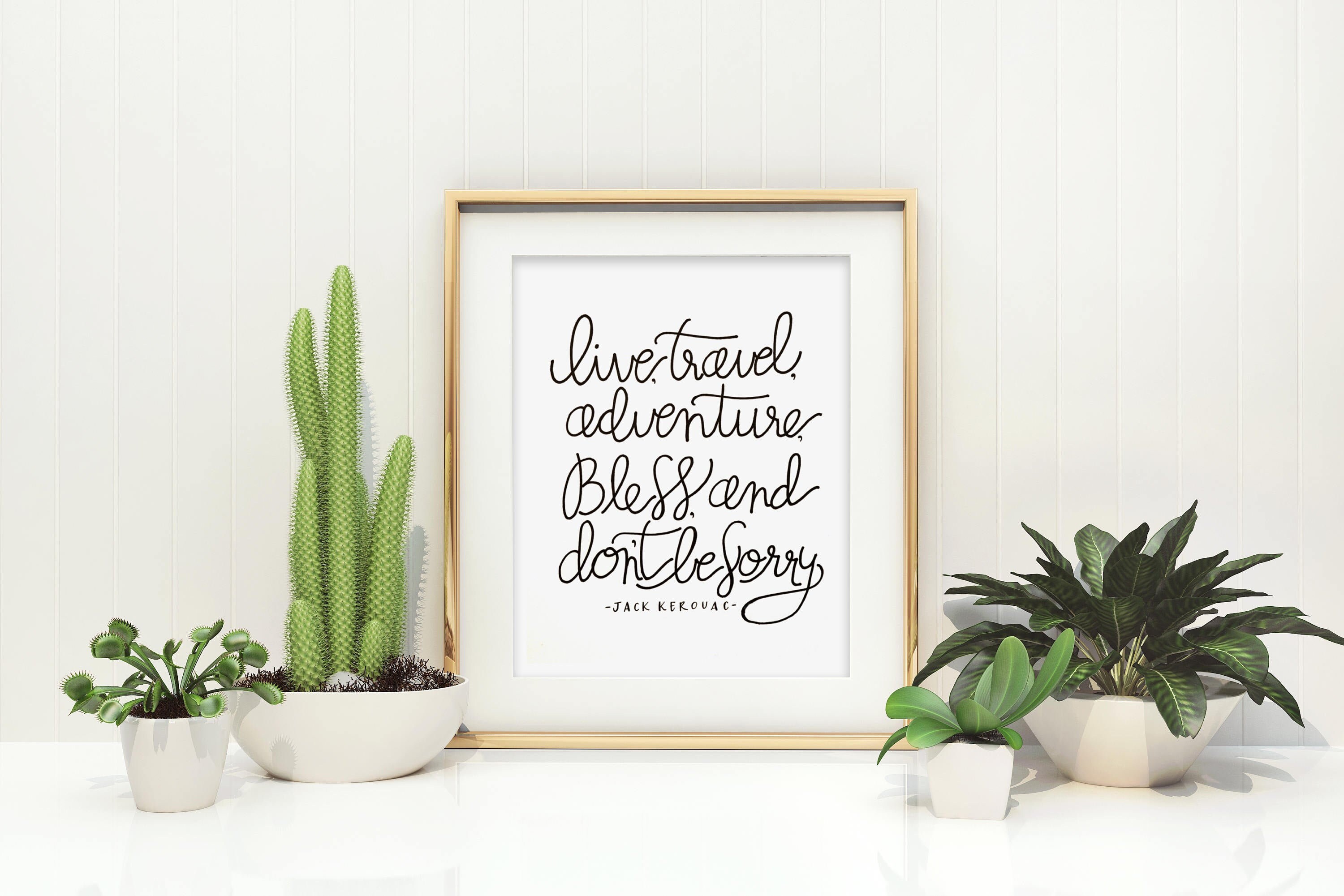 Travel Poster / Live Travel Adventure Bless // Jack Kerouac | Etsy