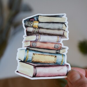 Book Stack Sticker | Vintage | Vinyl | Die Cut | Waterproof | Book Club ...
