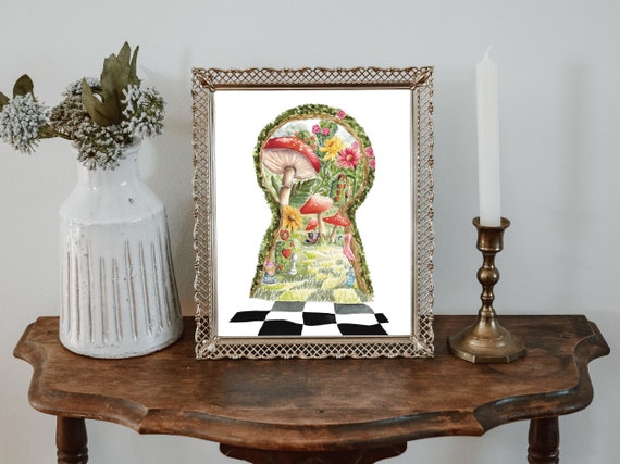 Alice in Wonderland Keyhole Print. Lewis Carroll. Book Lover - Etsy