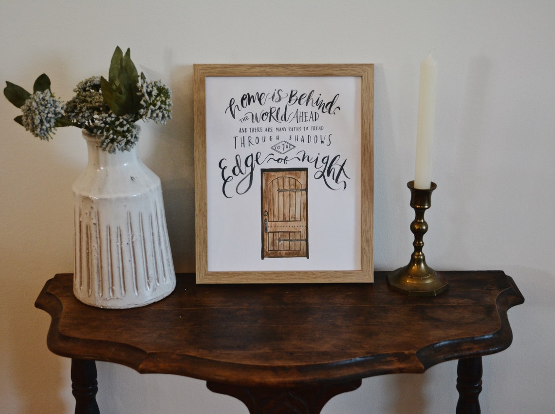 Home is Behind the World Ahead // Hand Lettered / 8 X 10 / | Etsy