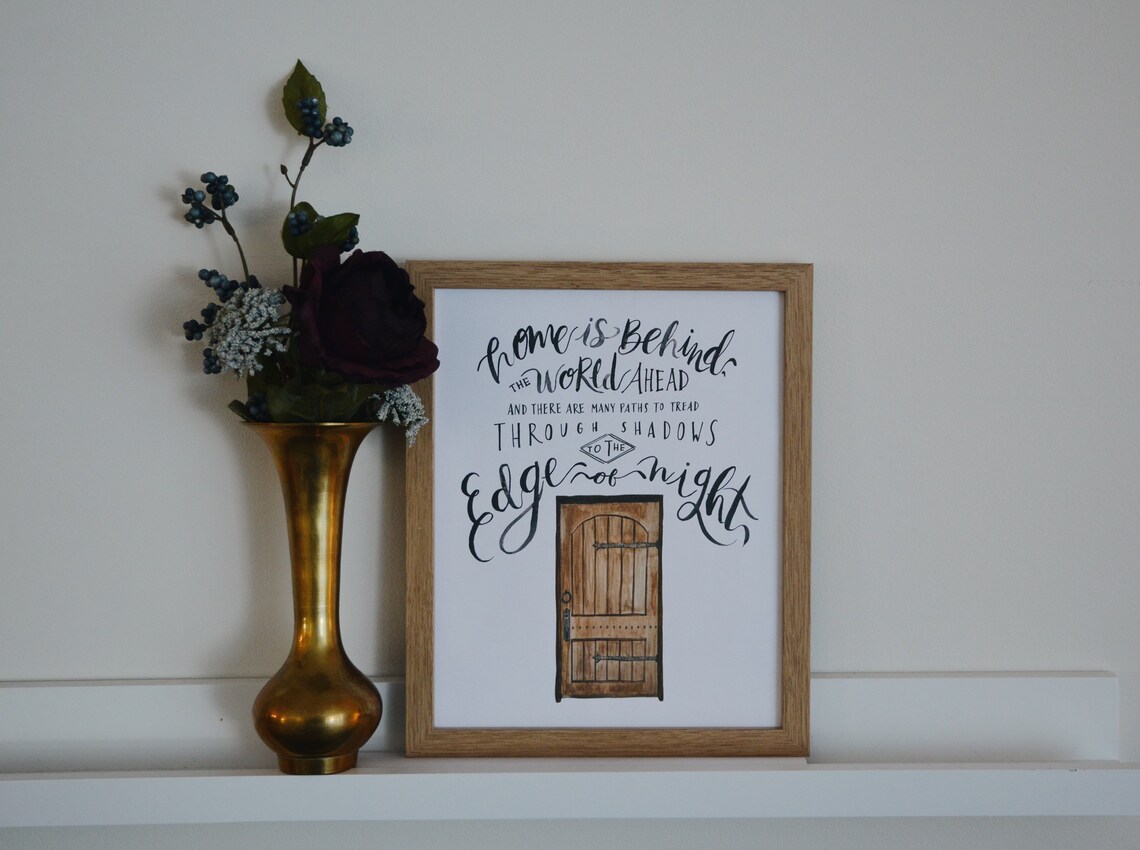 Home is Behind the World Ahead // Hand Lettered / 8 X 10 / | Etsy
