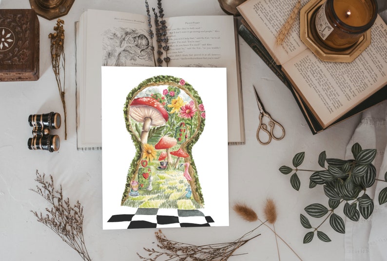 Alice in Wonderland Keyhole Print. Lewis Carroll. Book Lover - Etsy