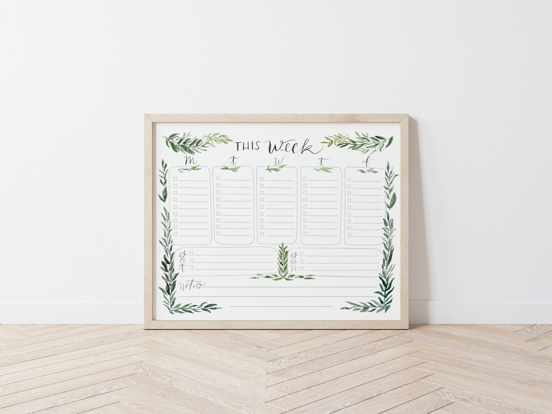 PRINTABLE Hand Painted Weekly Planner / Instant Download / to Do List ...