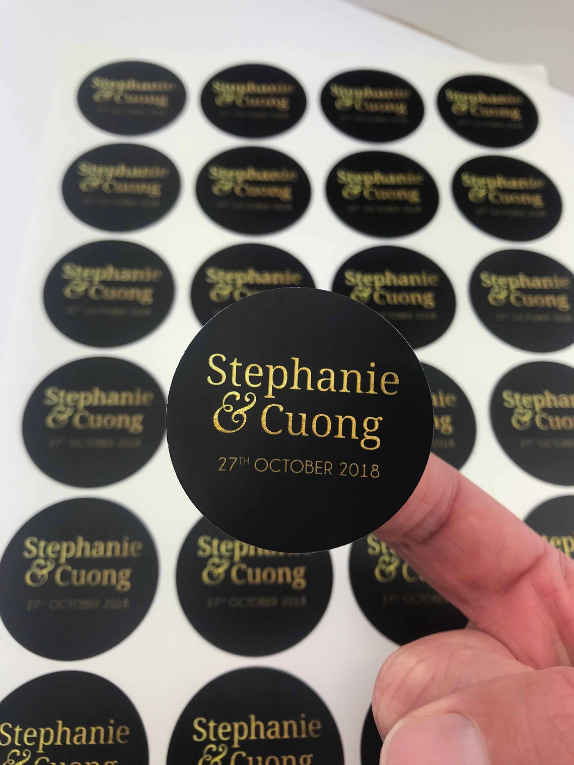 Custom Gold Foil Round Stickers - Personalised Metallic Foil Stickers ...