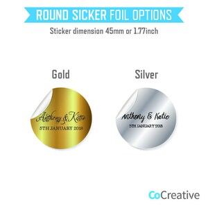 Round Foil Stickers 45mm - Personalised Wedding Stickers, Round ...