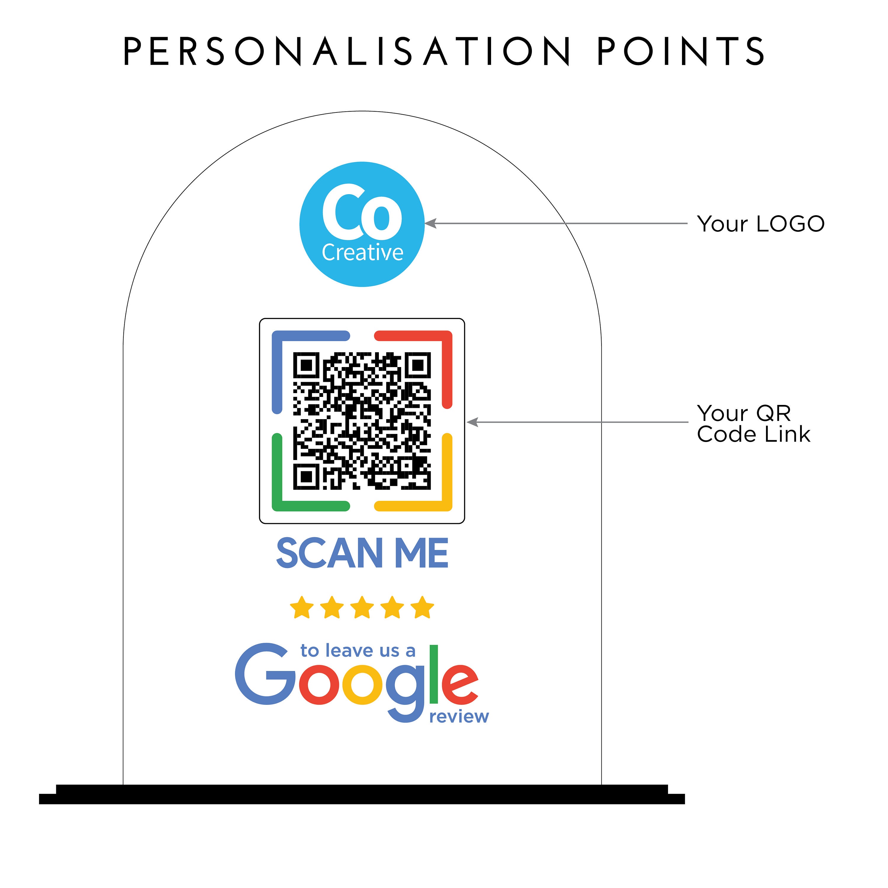 QR Code & Google Review Display Plaque - Booth and Market Stall Table ...