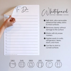 REMOVABLE to Do List - A4 Removable Adhesive Whiteboard to Do List ...