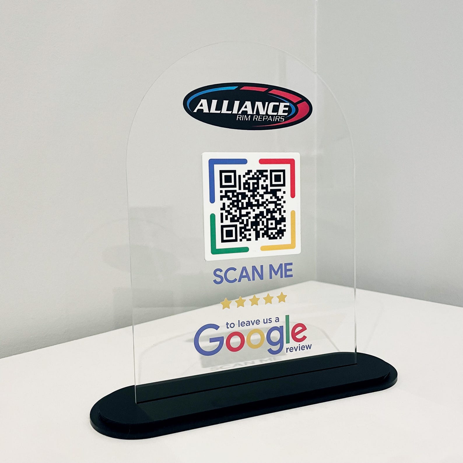 QR Code & Google Review Display Plaque - Booth and Market Stall Table ...