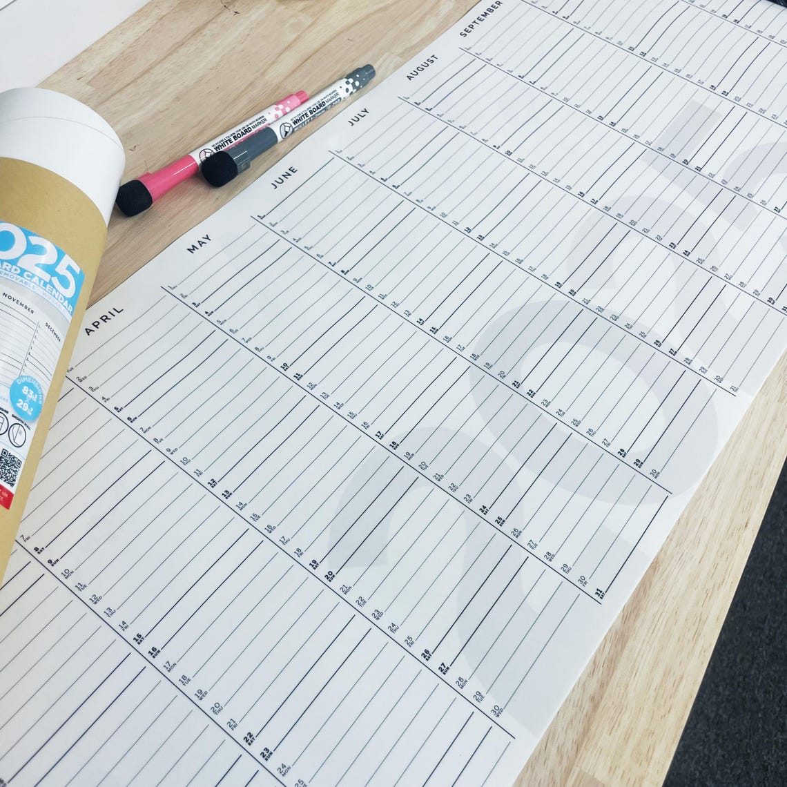 2025 Full-length Removable Yearly Planner - Removable Whiteboard 2025 ...