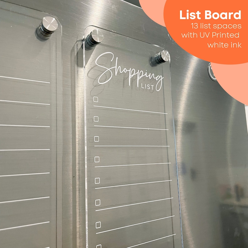 To Do List Fridge Acrylic Planner - WHITE UV Print ORIGINAL Design ...