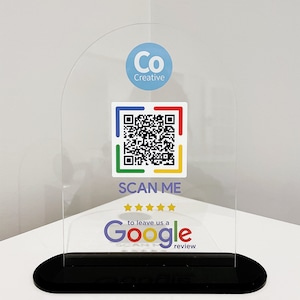 QR Code & Google Review Display Plaque - Booth and Market Stall Table ...