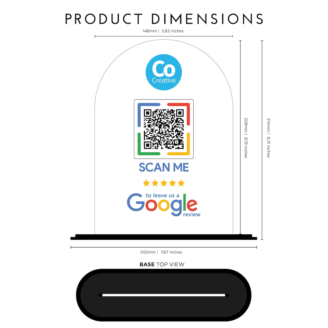 QR Code & Google Review Display Plaque - Booth and Market Stall Table ...