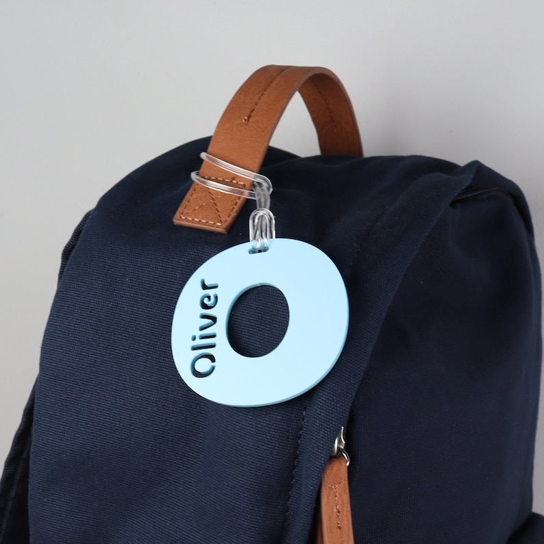 Personalised Alphabet Bag Tag Letter Kids Name Large Premium | Etsy