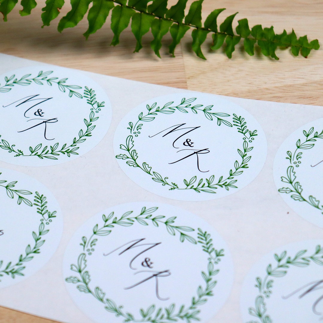 Large Custom Round Stickers for Wedding Invites - Personalised Wedding ...