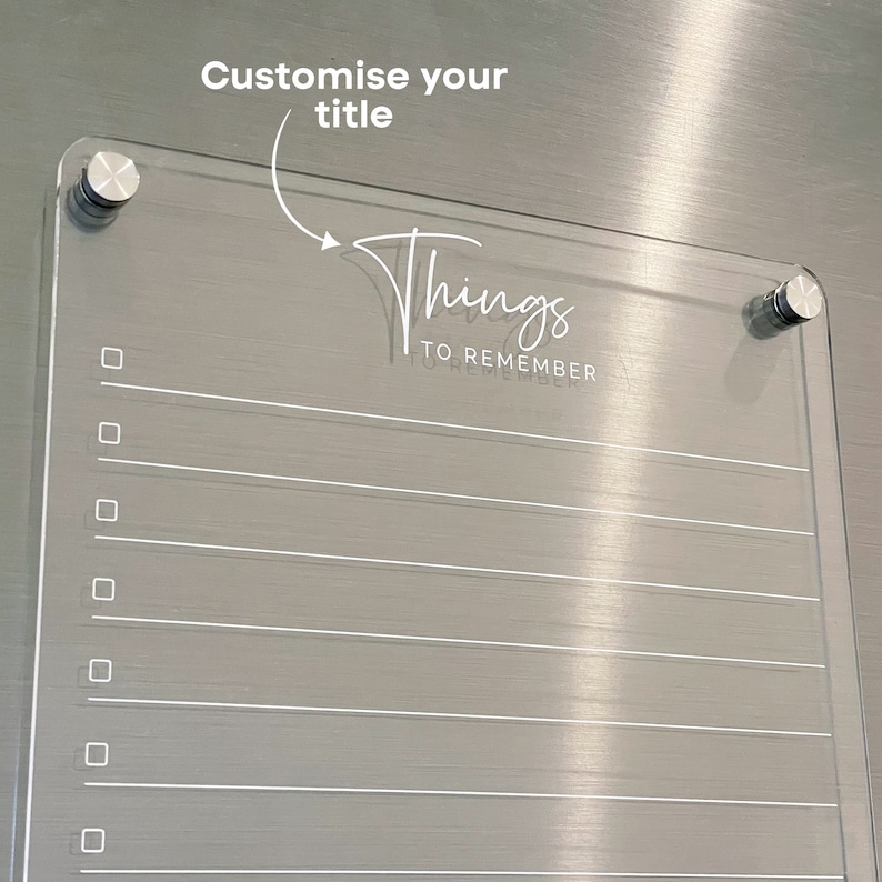 To Do List Fridge Acrylic Planner - WHITE UV Print ORIGINAL Design ...