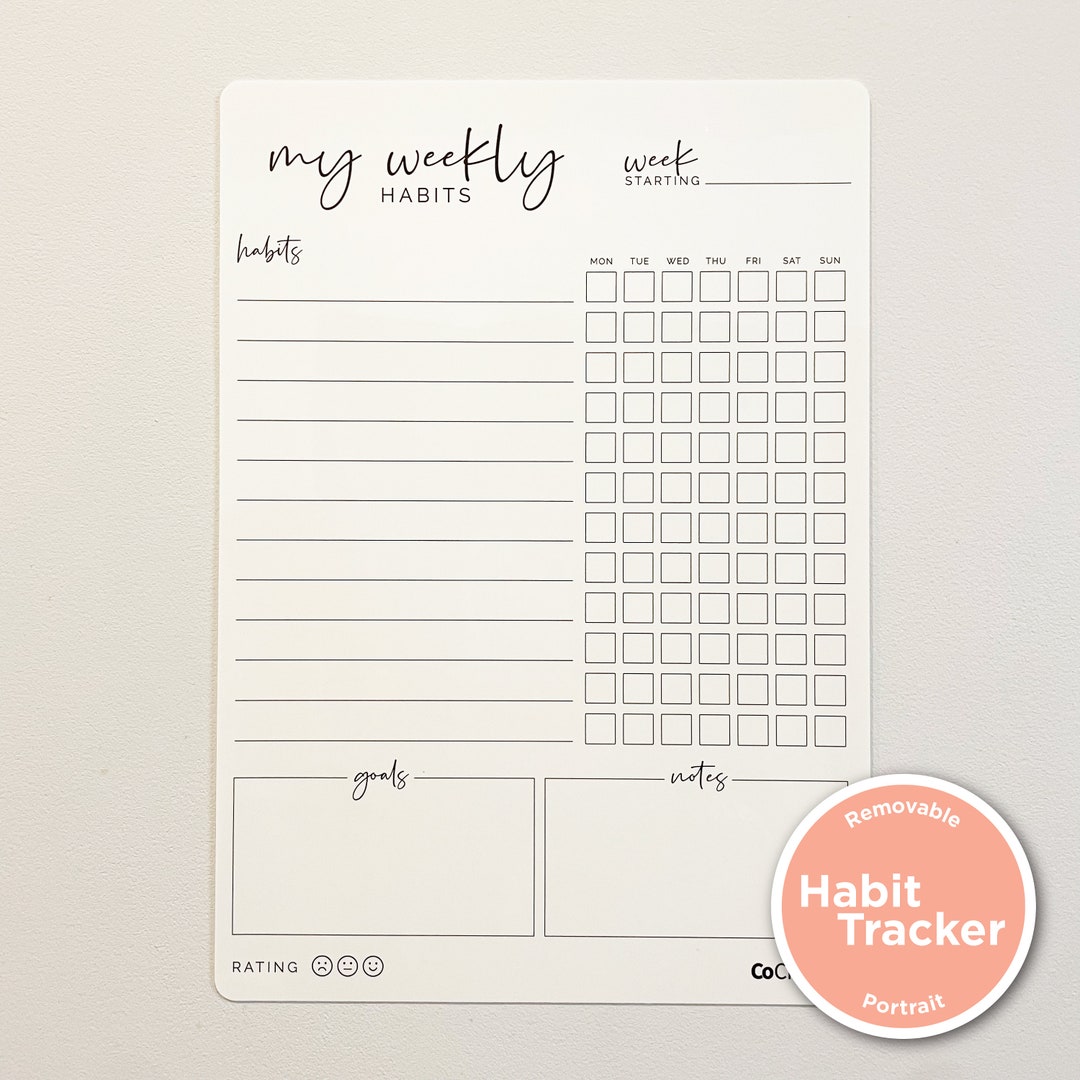My Weekly Habits | REMOVABLE Custom Habit Tracker and Planner ...