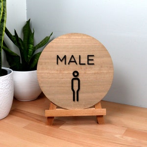 Toilet Signage - 3D Disc Set of Two - Restroom Sign, Bathroom Door Sign ...