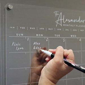 A3 Acrylic Magnetic Fridge Planner – White UV Print, Family Organizer ...