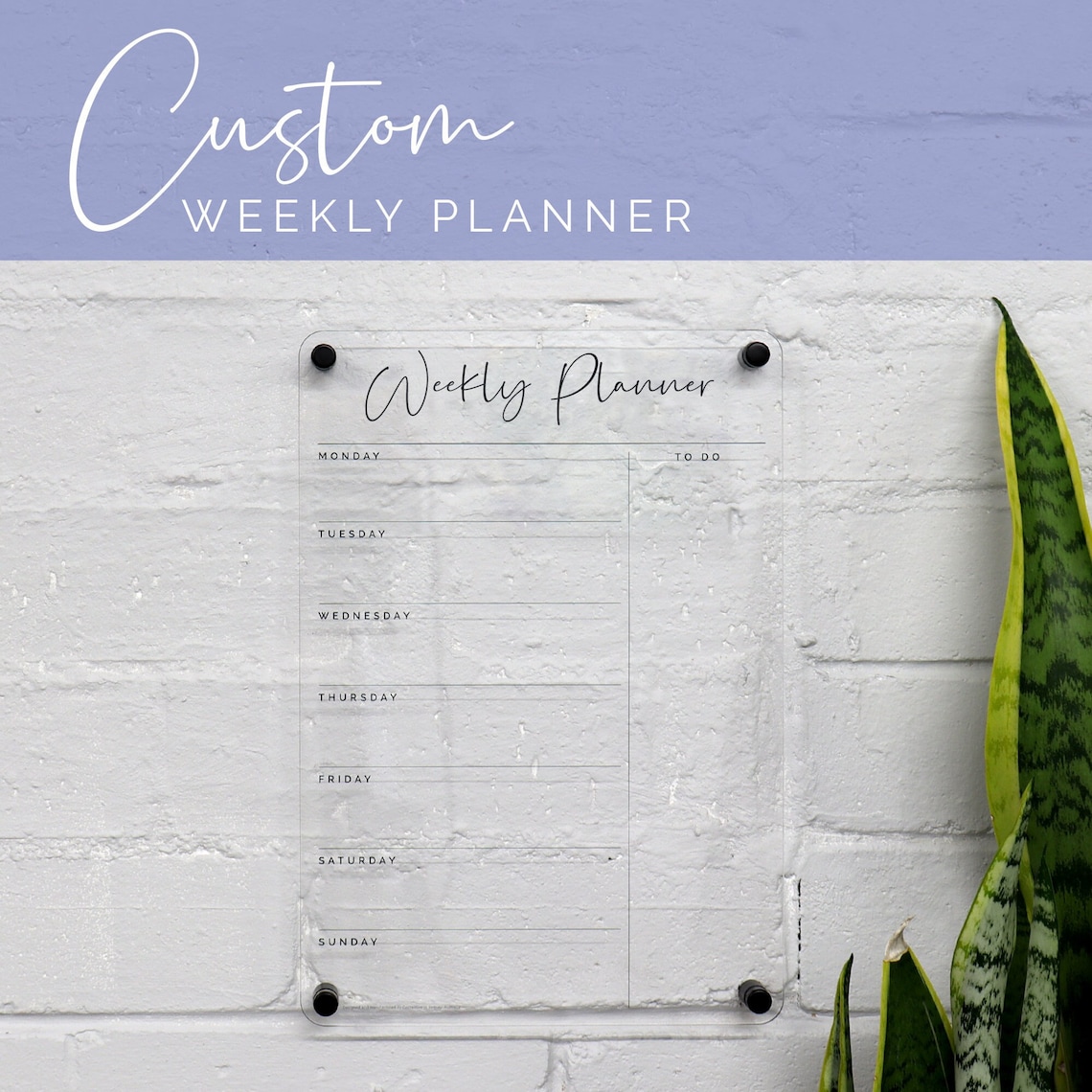 Custom Weekly Wall Planner Acrylic Whiteboard Calendar | Etsy