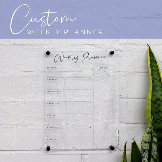Custom Weekly Wall Planner Acrylic Whiteboard Calendar | Etsy