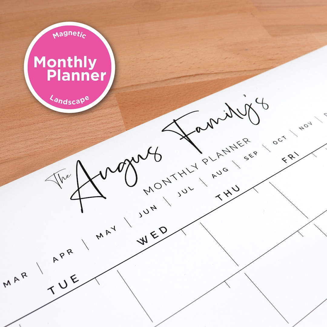 Custom Monthly Fridge Planner - Magnetic Whiteboard Monthly Calendar ...