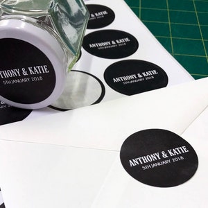53mm | 2.08" Customised Round Stickers for Favors - Personalised ...