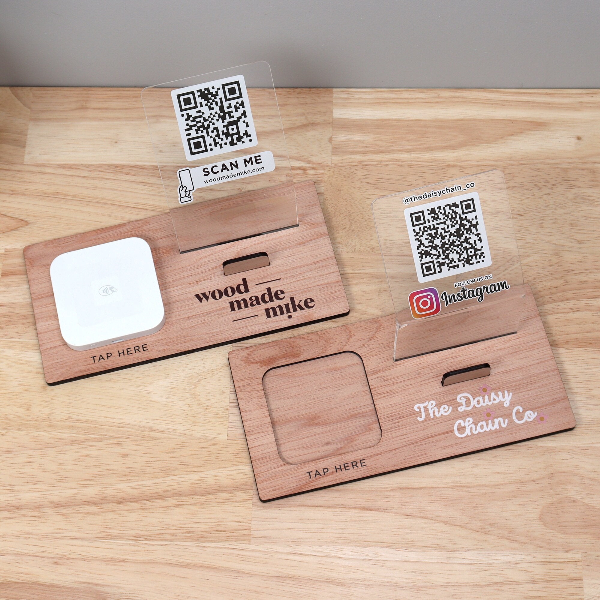 Personalised Logo Square Reader Dock Stand - Custom QR Code Scan Me ...
