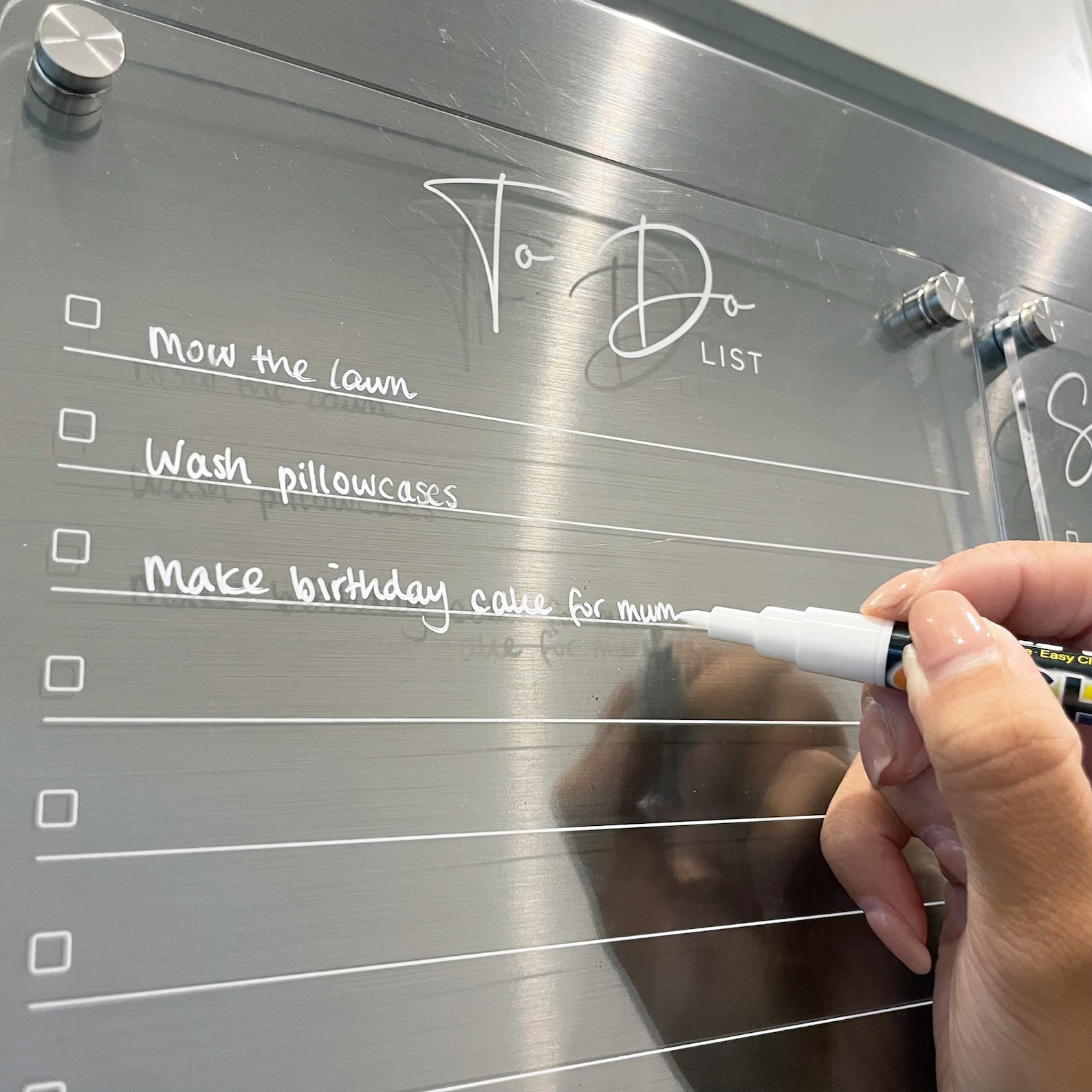 To Do List Fridge Acrylic Planner - WHITE UV Print ORIGINAL Design ...