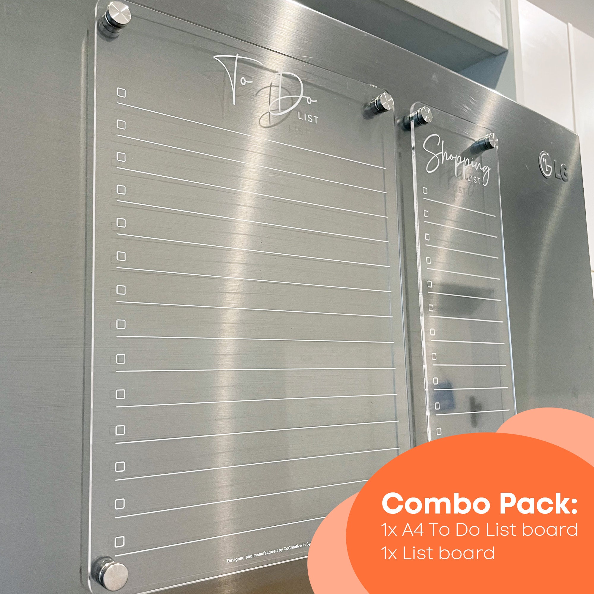 To Do List Fridge Acrylic Planner - WHITE UV Print ORIGINAL Design ...