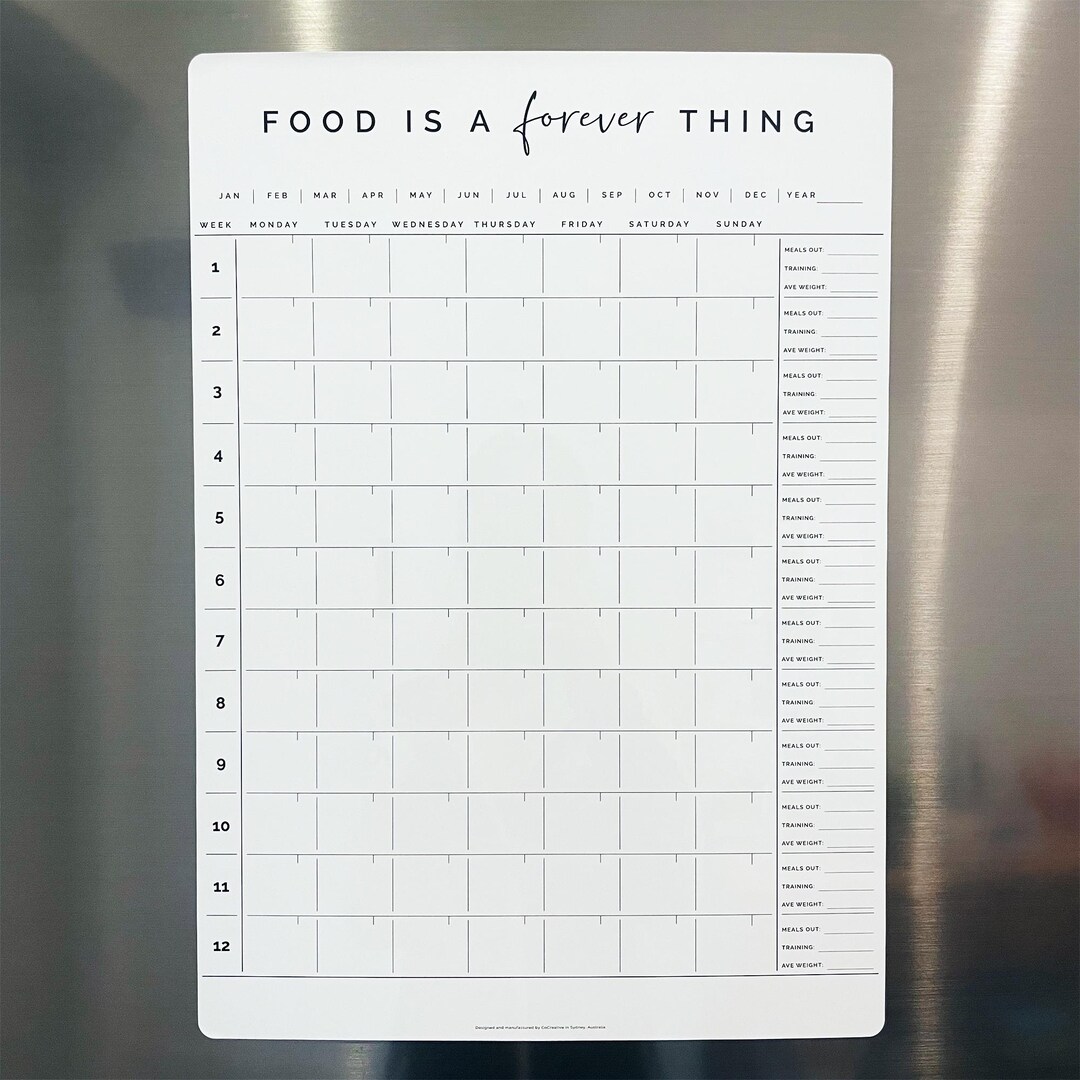 Food is a Forever Thing - 12 Week Planner With Meals Out, Training Days ...
