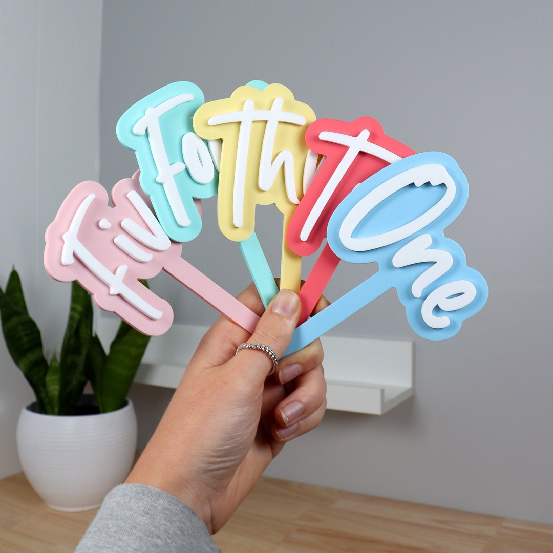 Kid's Birthday Cake Topper - Birthday Cake Décor | Laser Cut Pastel ...