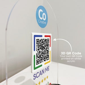 QR Code & Google Review Display Plaque - Booth and Market Stall Table ...