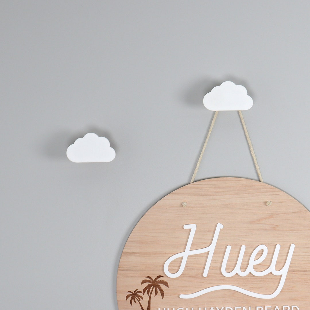 Cloud Wall Hook Set - Cloud Hook | Childrens Nursery Room Décor ...
