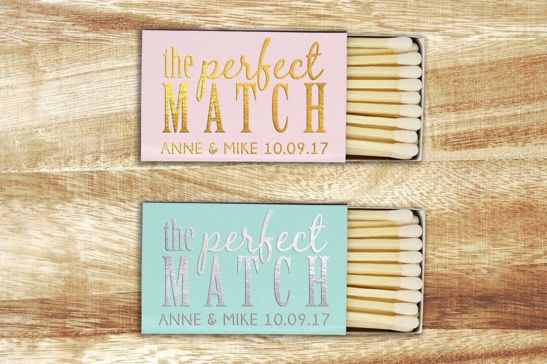 Stickers for Matchboxes the Perfect Match, Personalised Wedding Match ...