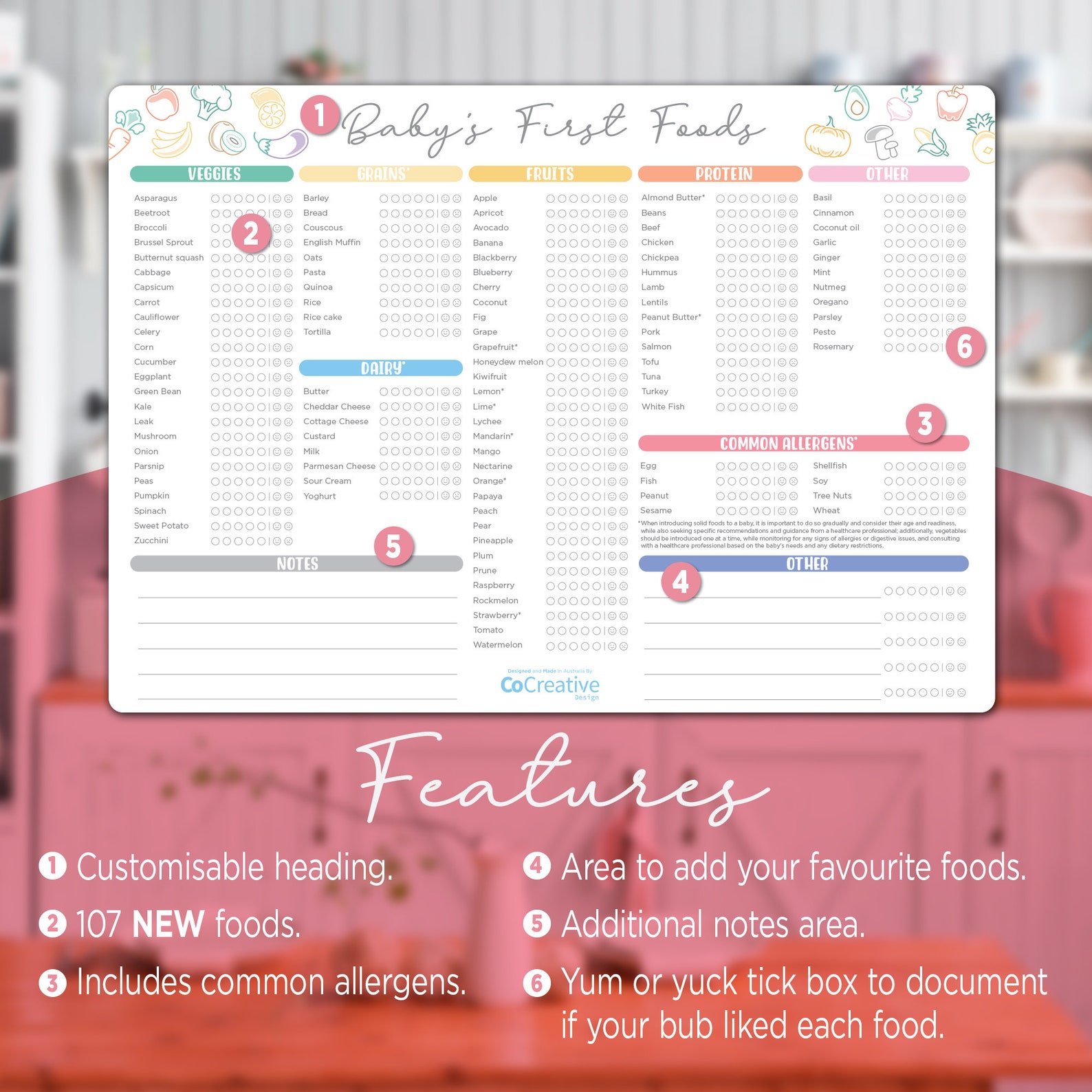 Baby Feeding Log & Food Tracker | A3 Magnetic Whiteboard Solid Foods ...